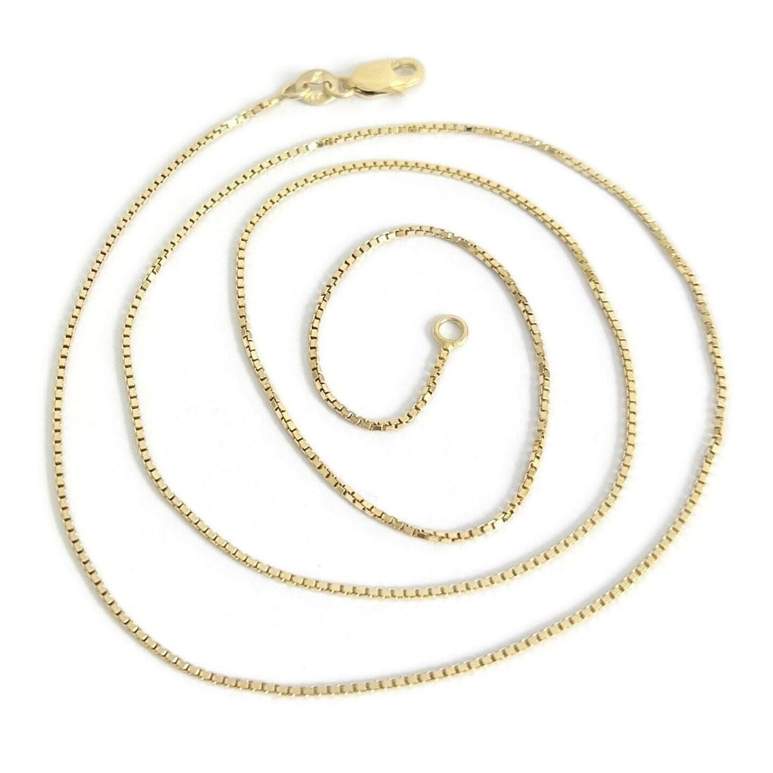 Thin Box Chain Necklace 14k Yellow Gold, 18 Inches, 1 Mm, 2.55 Grams ...