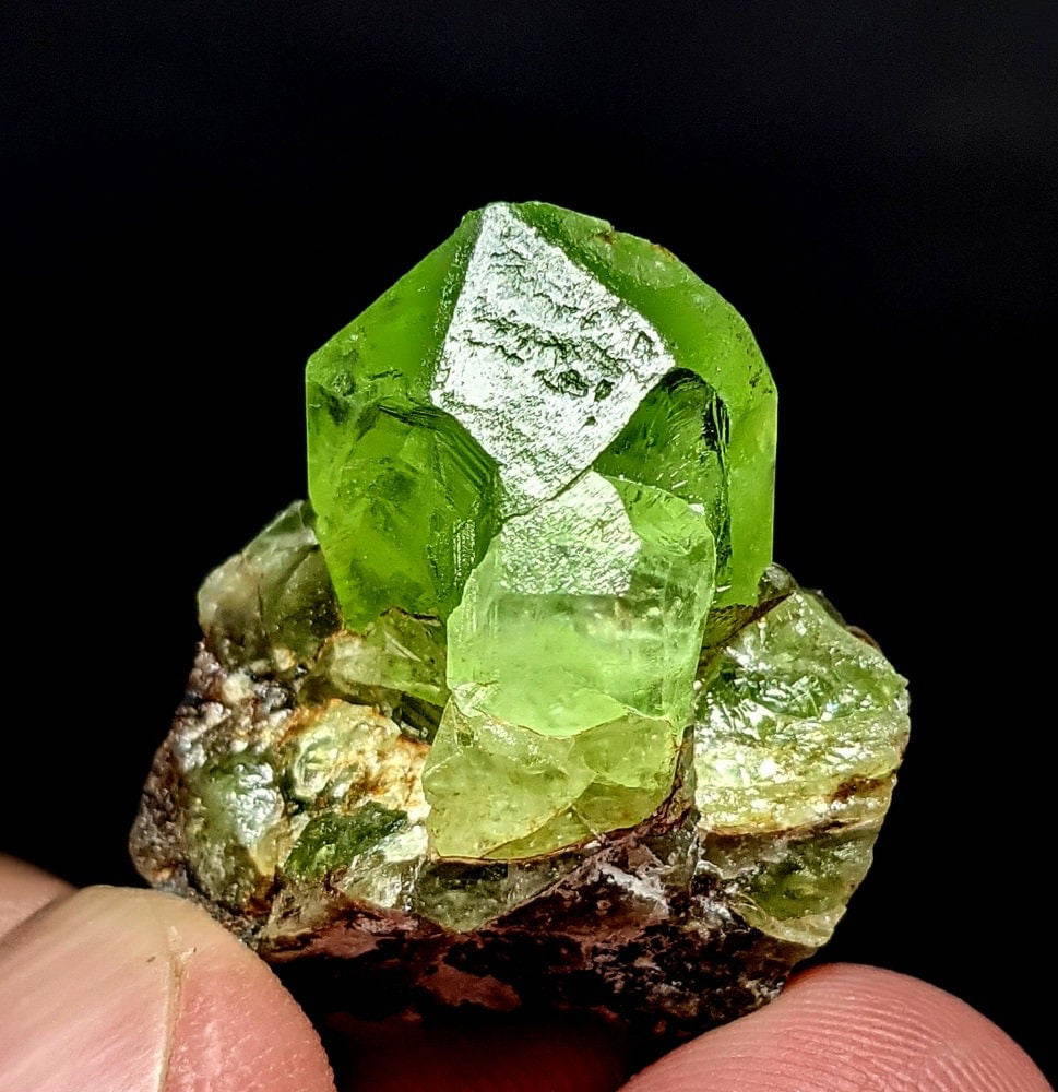10 Grams Beautiful Terminated Peridot Crystal On Matrix From Suppat ...