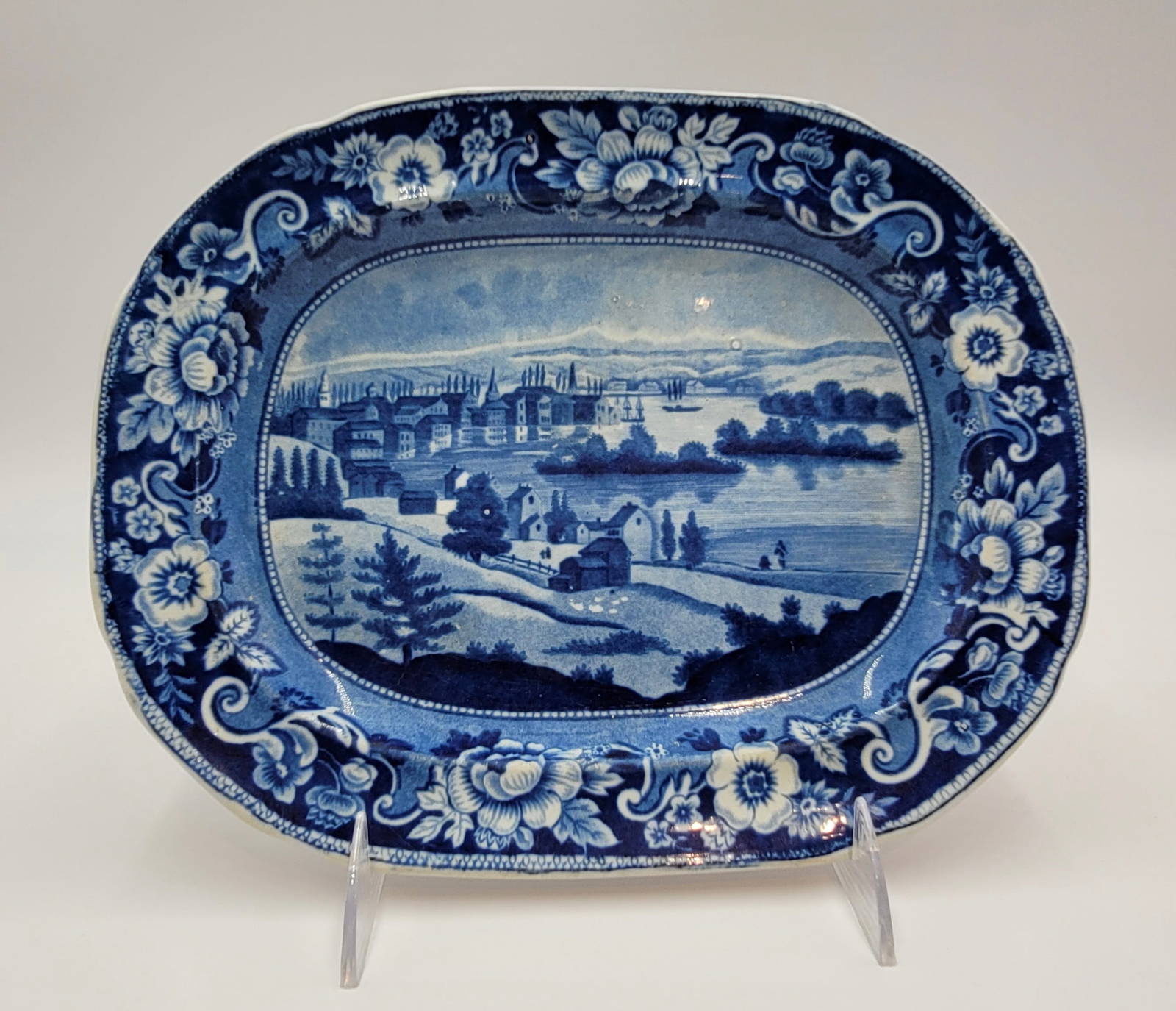 Historical Staffordshire Small Platter Troy From Mount Ida Auction
