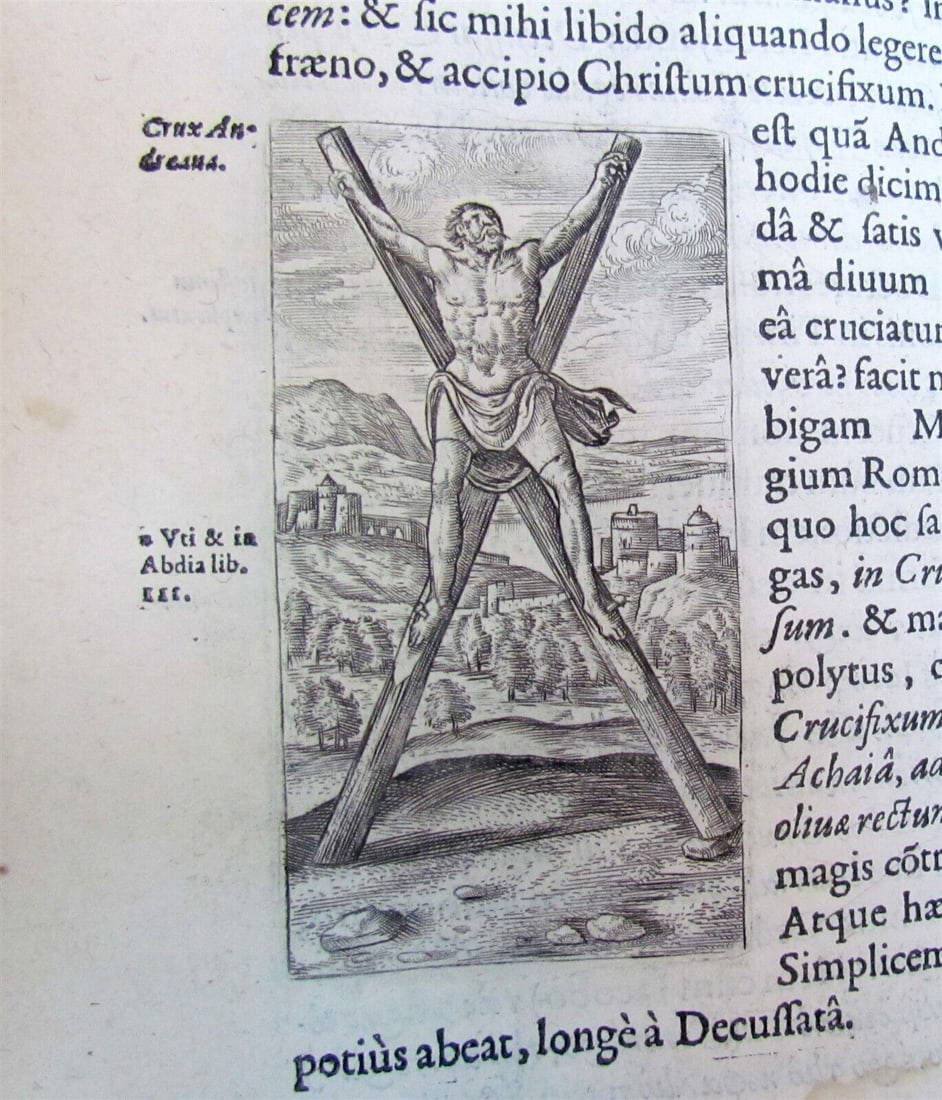 1594 De Cruce Libri Tres & Admiranda Lipsius Antique Vellum Plantin ...