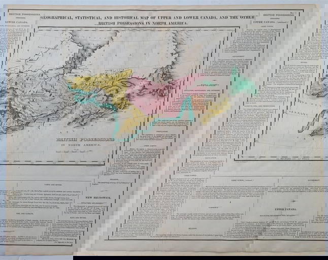 1822 Map Of Canada & British Posessions In North America Geographical ...