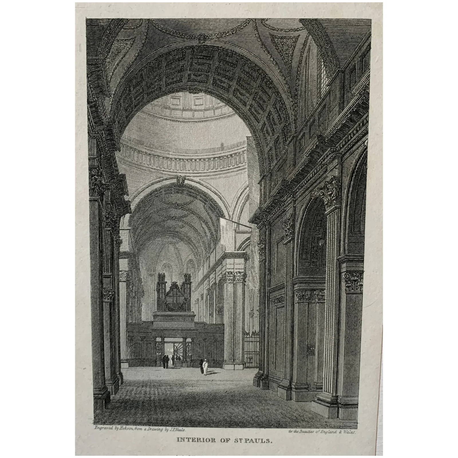 Interior Of St. Pauls, London. 1816 Engraving By Hobson After J. P ...