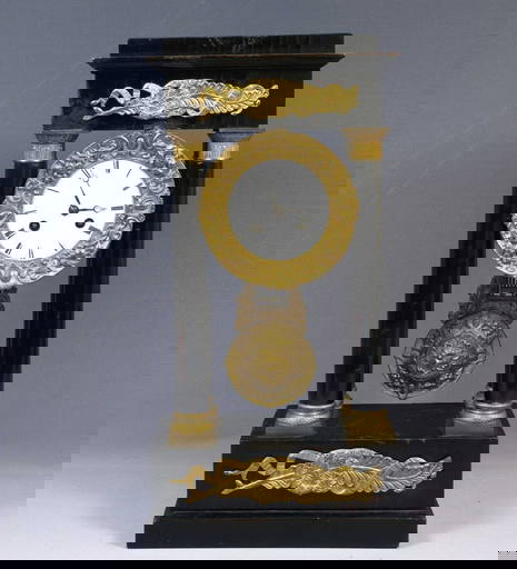 Antique French Empire Mantel Clock Columns By C.f. Petit, Paris France ...