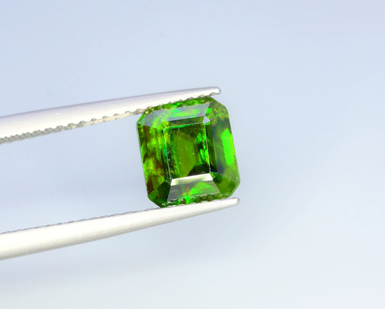 Octagon Cut Sphene Gemstone, Sphene Cut Stone, Green Sphene, Titanite ...