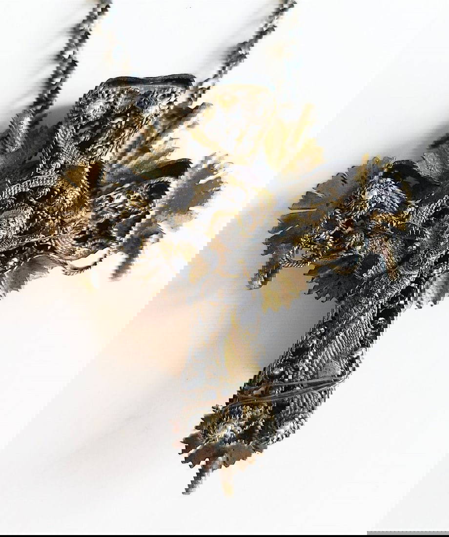 17th Century Greek Orthodox Silver Neck Cross Antique Icon W/ Wooden ...