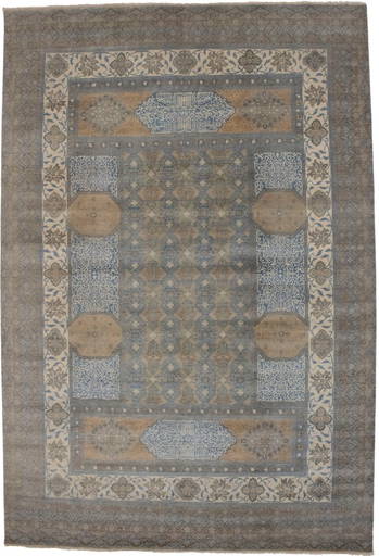 Tan Geometric 10x15 Modern Oriental Rug
