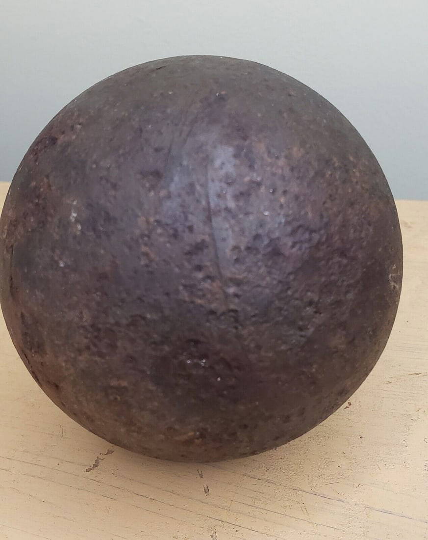Antique Cannonball 4lb 3" Saratoga Battlefield Possible Exploding Round ...