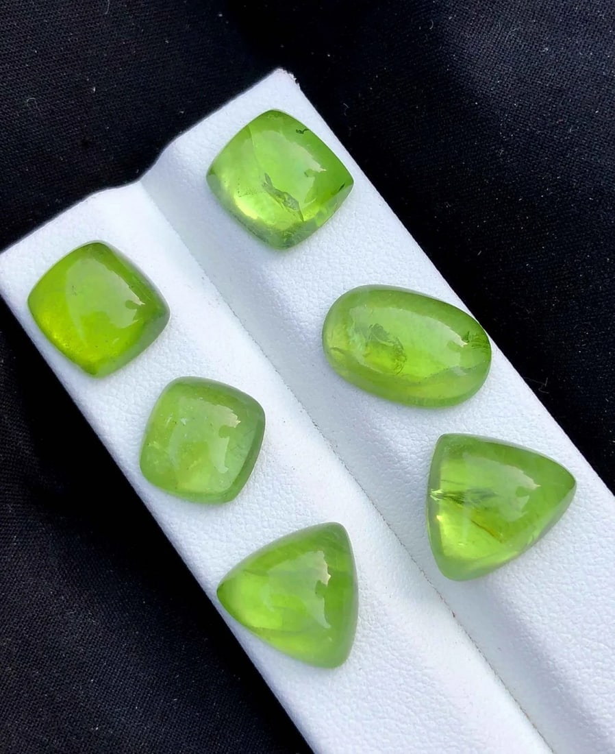 Natural Peridot Stones For Jewelry Making, Olive Peridot Cabochons Lott ...