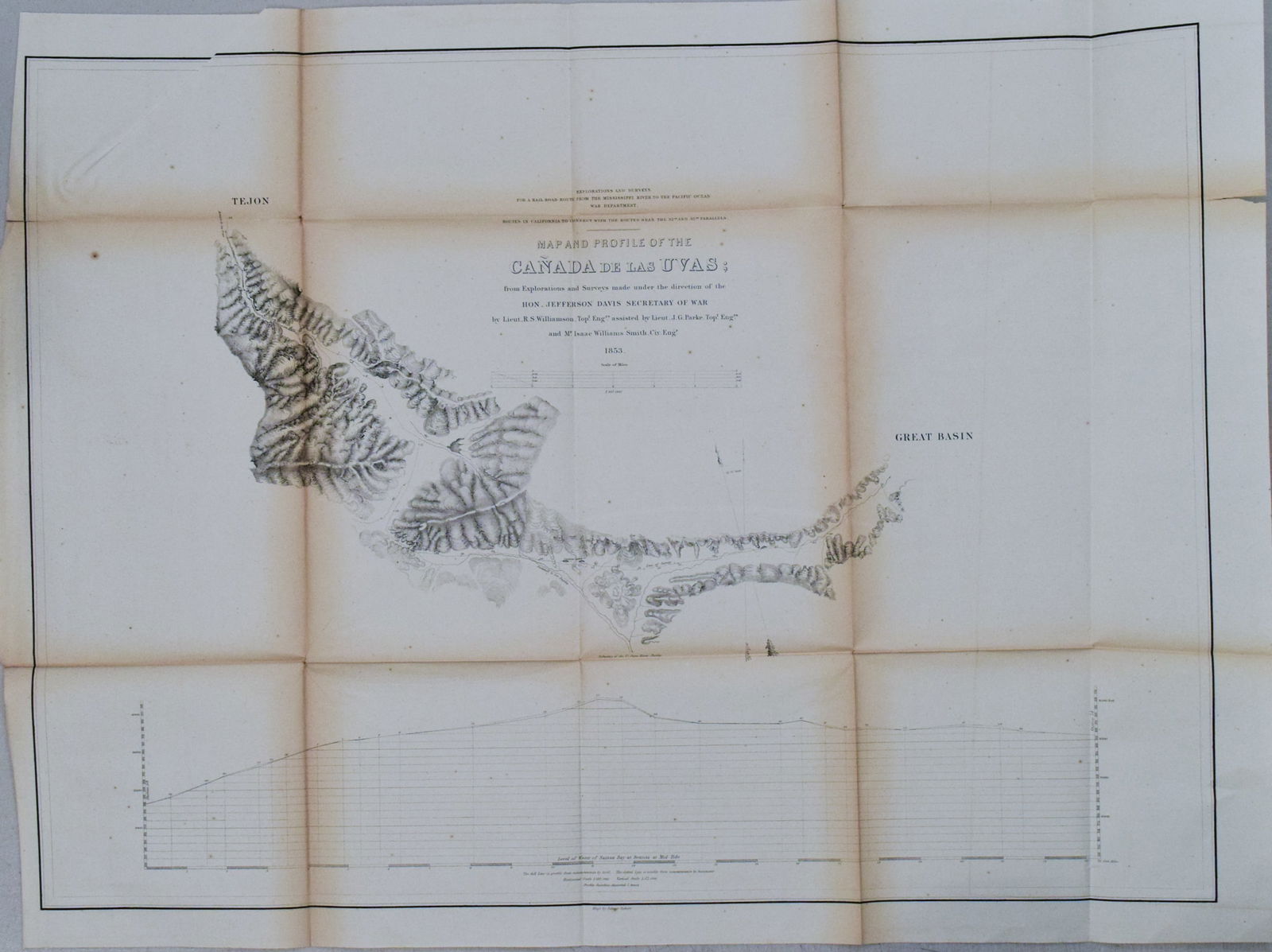1853 Williamson Map Of California's Tejon Pass Region -- Map And ...