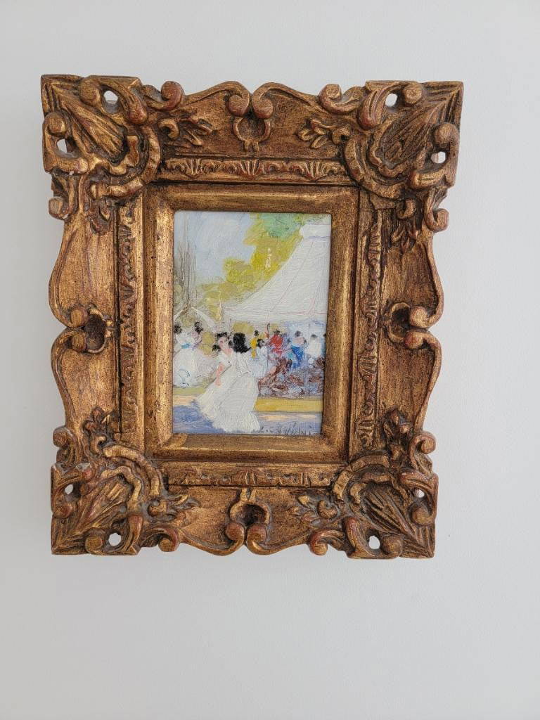 Antique Gold Gilded Hand Carved Frame Of Women By A Carousel Parisian ...