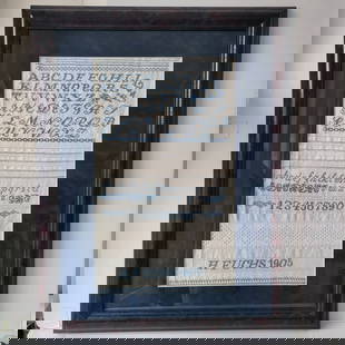 Large 1832 Framed Sampler Auction