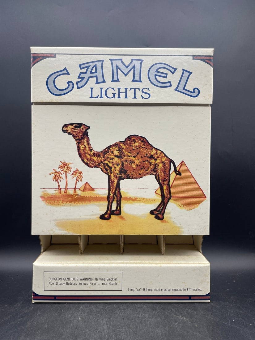 Vintage Camel Lights Counter Display Cigarette Dispenser Auction