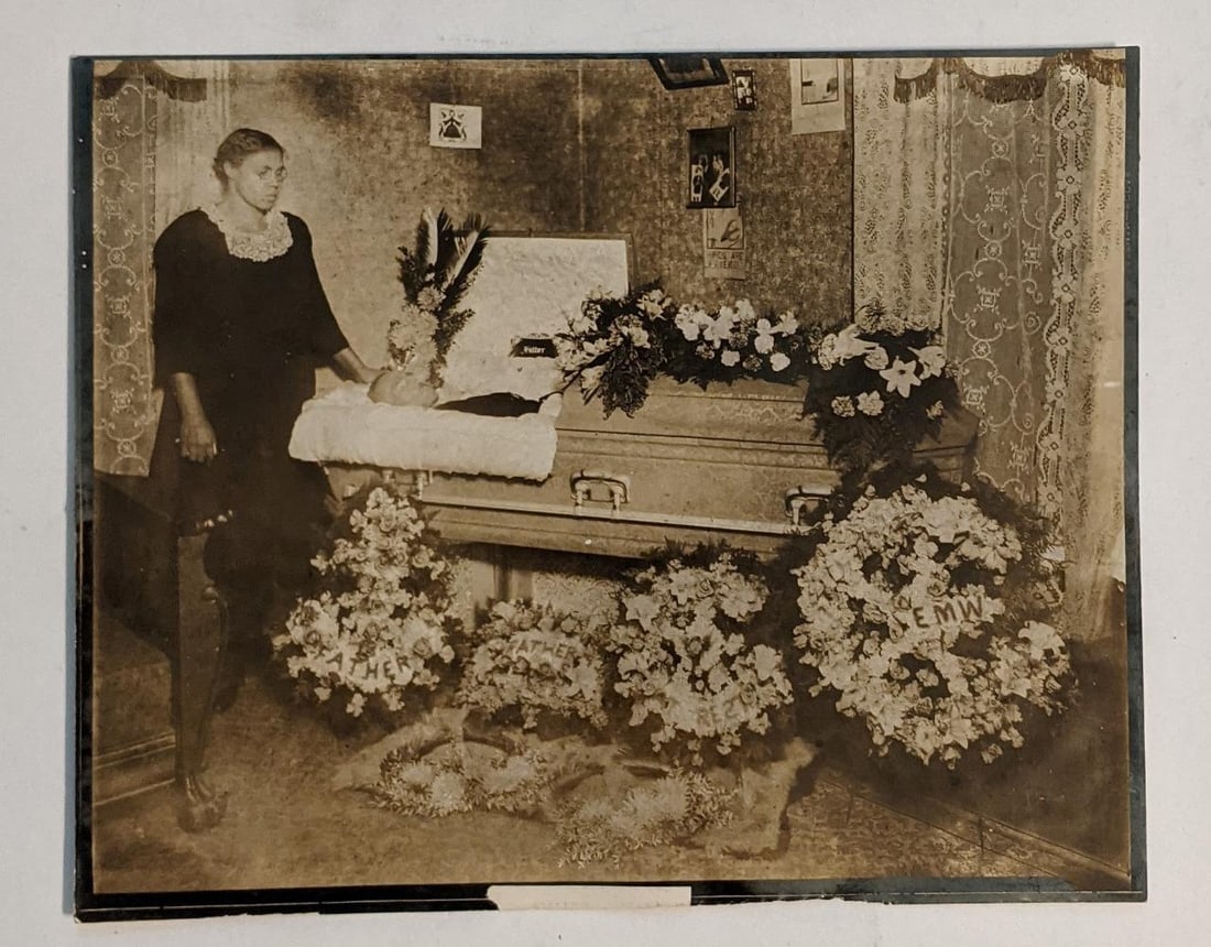 Vintage Postmortem Photograph Black African American Father In Casket W ...