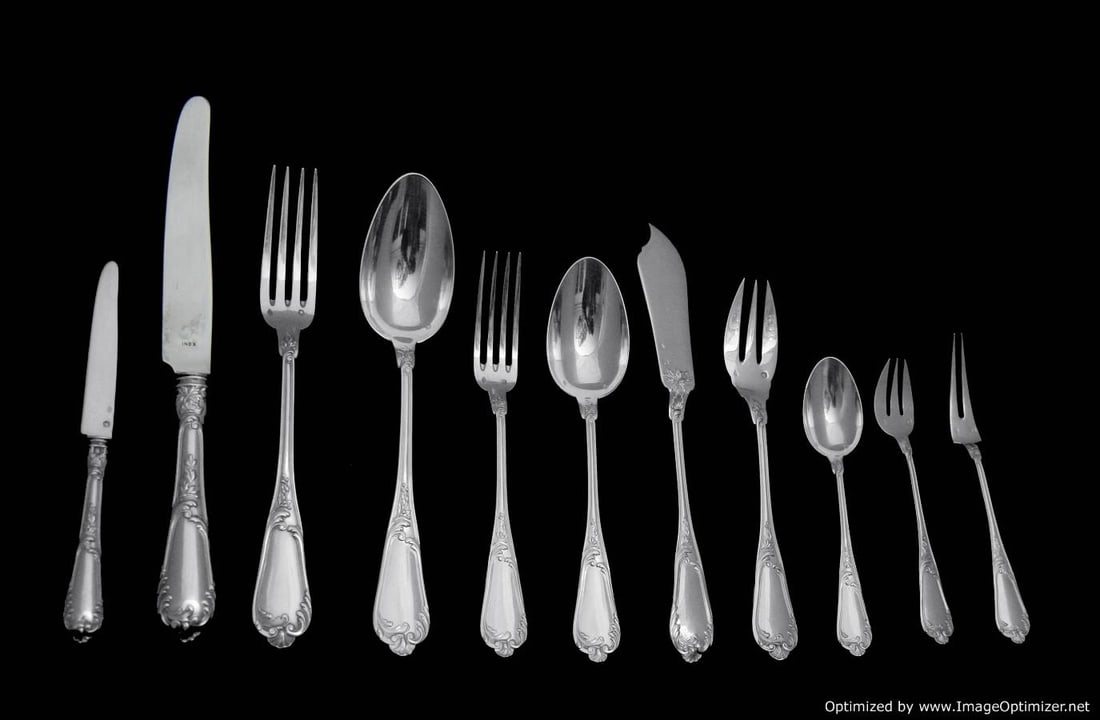 Buy Caron - French Antique Louis Xvi Sterling Silver Flatware Set, 1850 ...