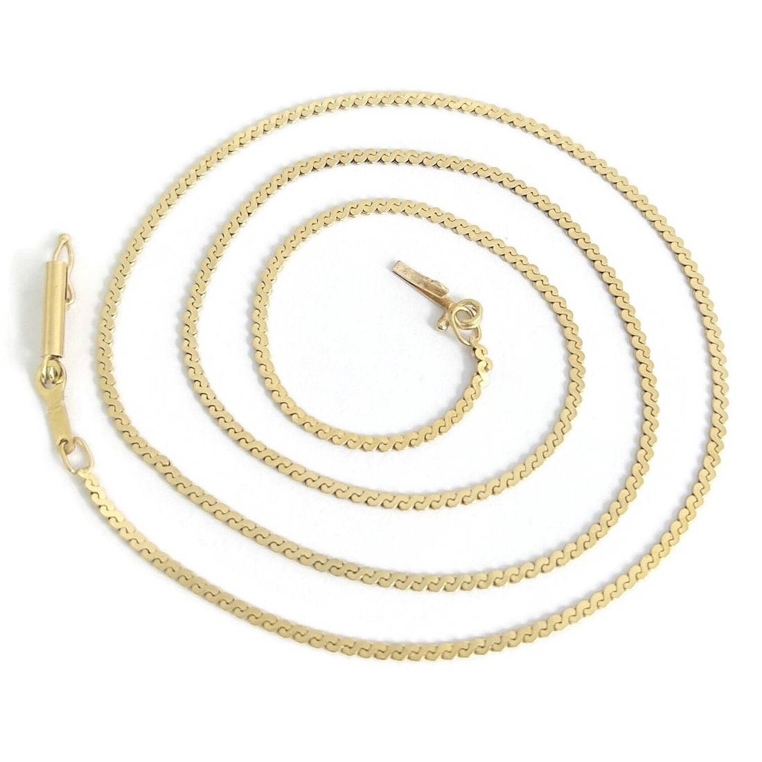 Buy Italian Serpentine S-link Chain Necklace 14k Yellow Gold, 18.5 Inch ...