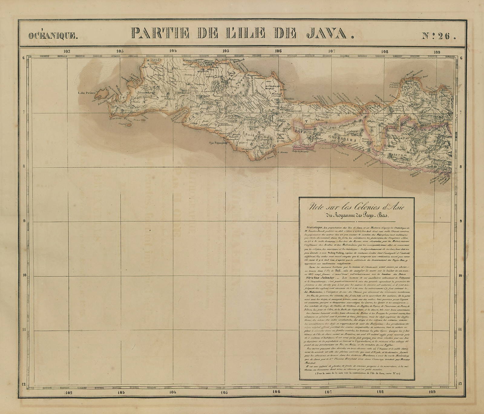 Océanique. Partie De L'ile De Java #26 West Java Indonesia Vandermaelen ...