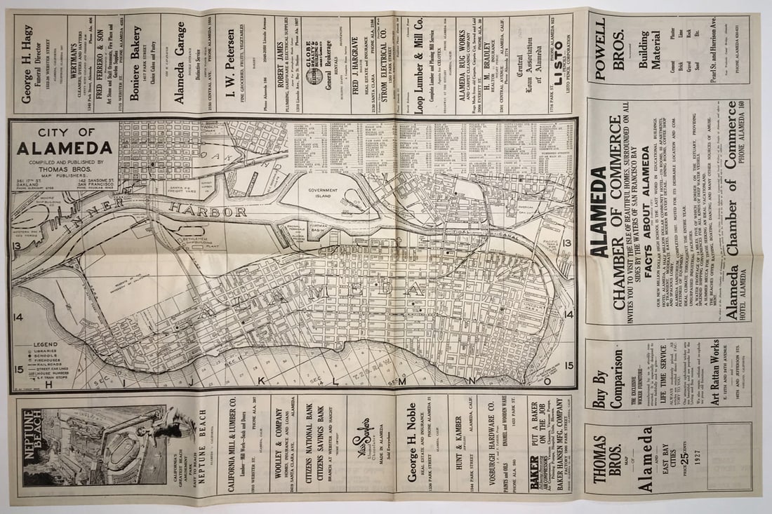 Thomas Bros. Map Of Alameda And East Bay Cities Auction