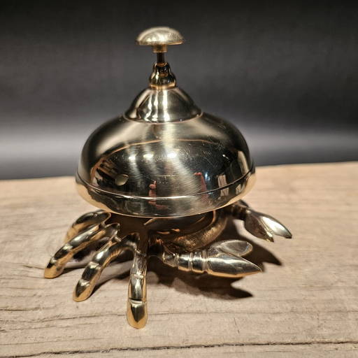 4 1/2" Brass Coastal Crab Table Desk Bell