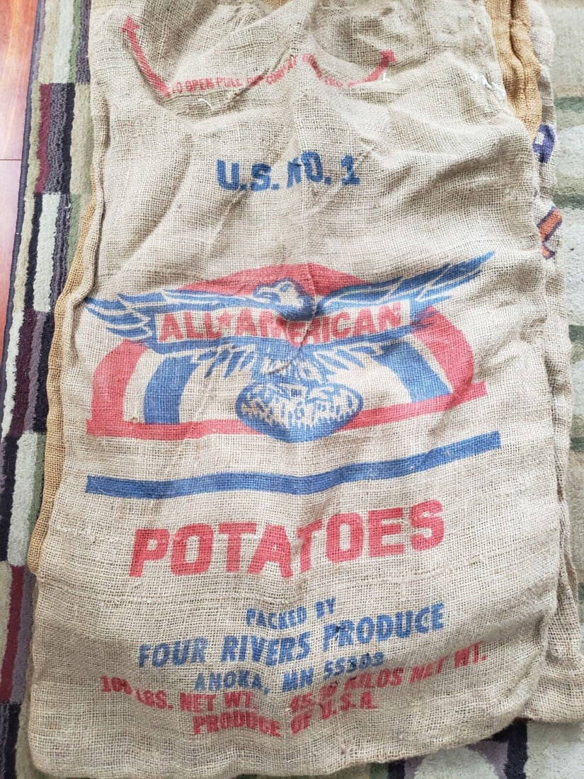 Buy Rare American Eagle Potato Sack Bag 100lbs Burlap Graphics ...