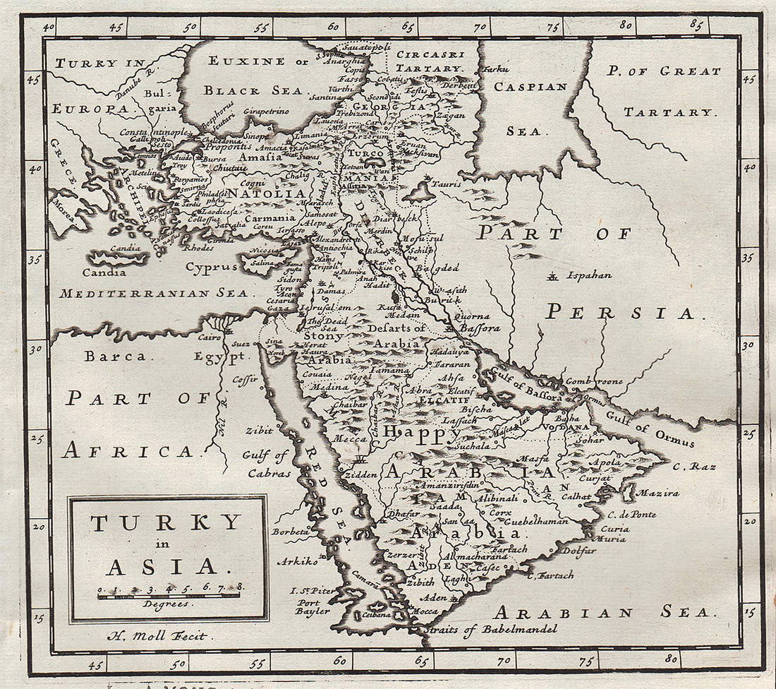 Herman Moll’s Scarce 1701 Map Of Turkey In Asia Auction