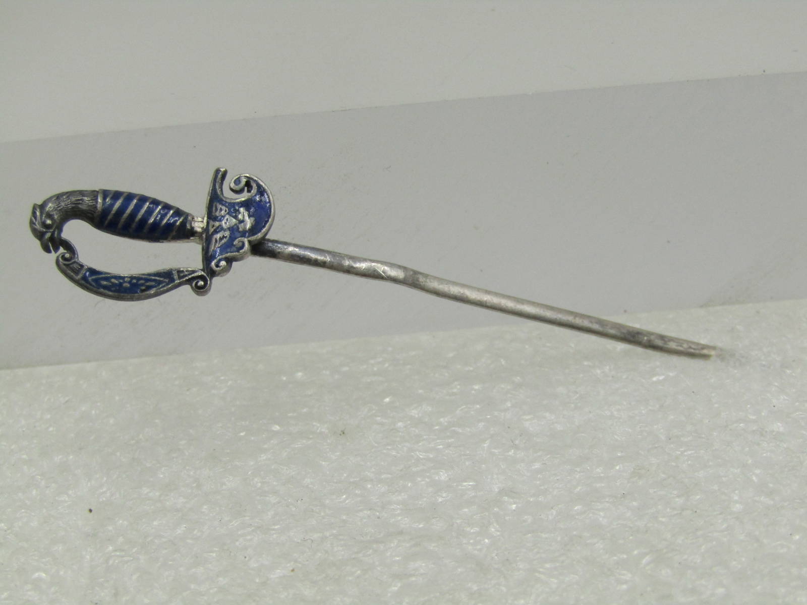 Buy Vintage Sterling Enameled Sword Stick Pin, Falcon Head Handle ...