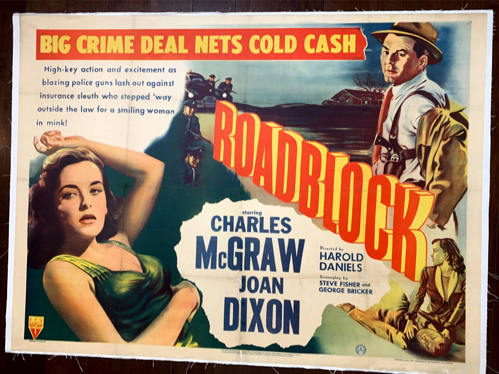 Roadblock - Quad Mcgraw (1951) Us One Sheet Movie Poster Lb Auction