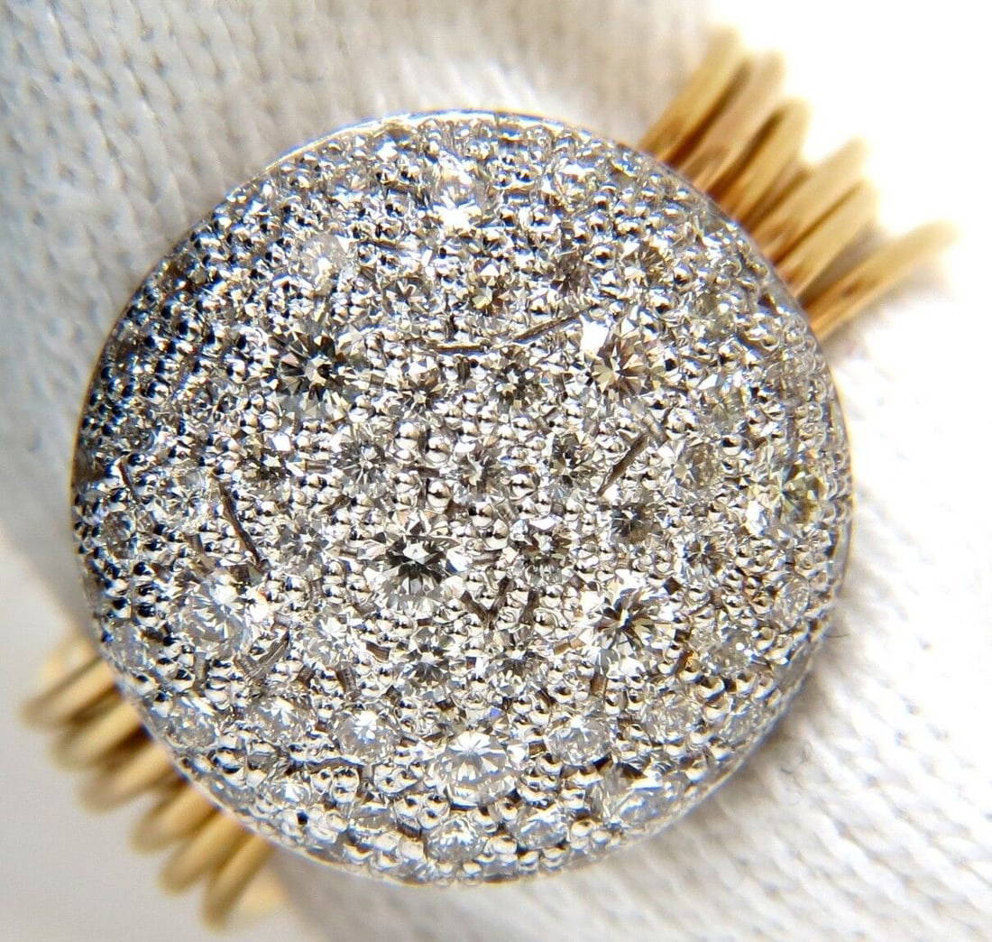 Buy 18kt 1.36ct Multi Bands Bead Set Modern Deco Diamond Ladies Ring+ ...