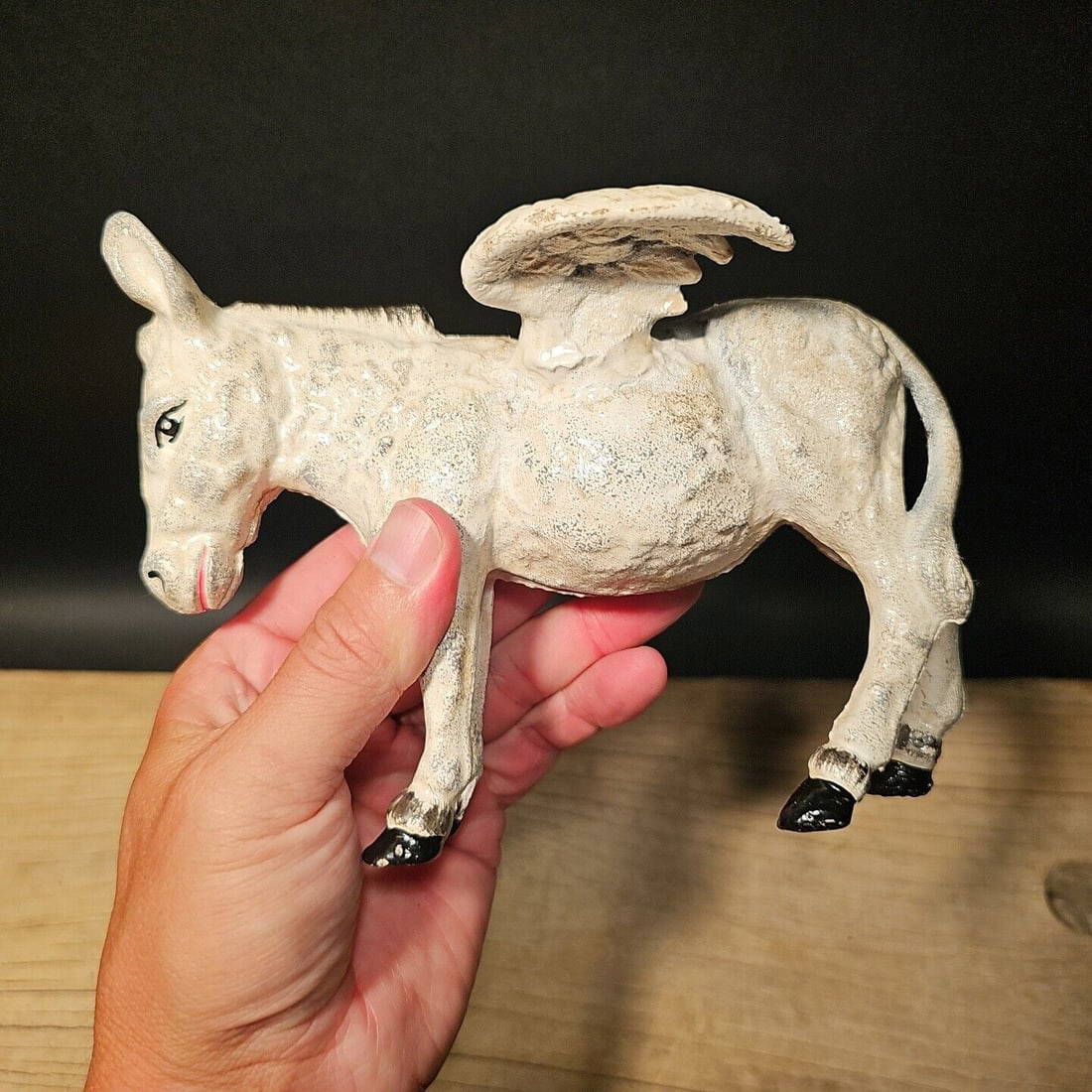 Cast Iron Flying Donkey Coin Bank Auction
