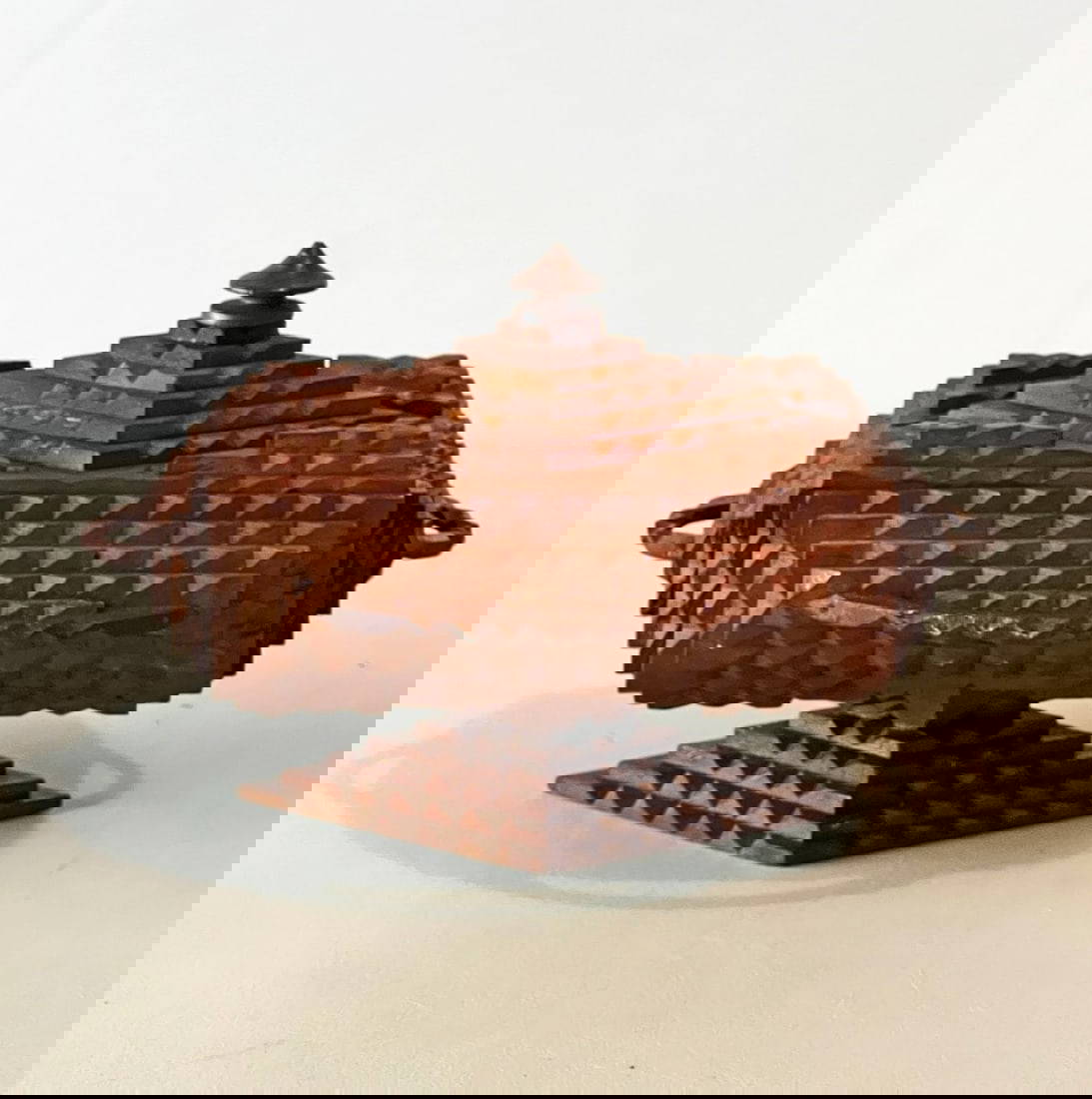 Herman Metz Tramp Art Box On Diamond Shaped Base Auction