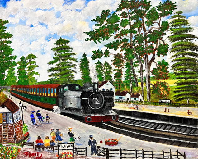 Steam Train Bromyard Station Contemporary British Painting