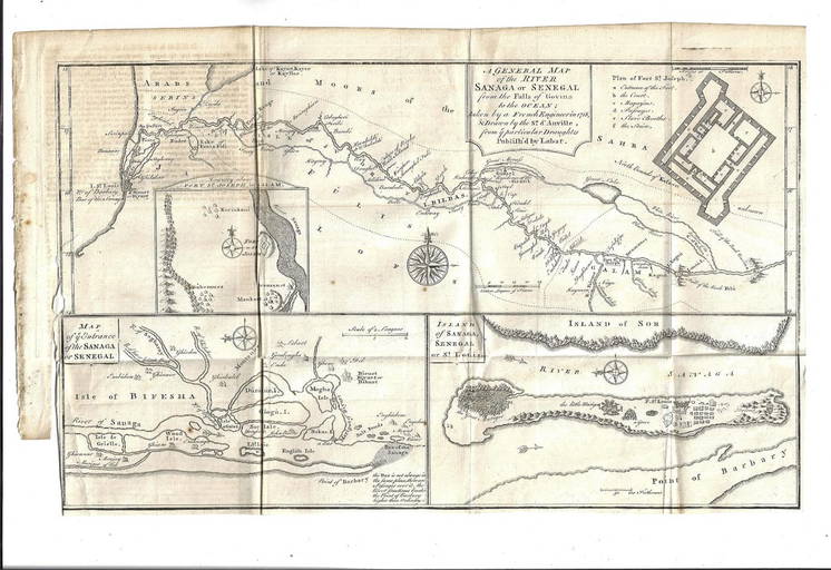 1758 Folding Map Senegal River