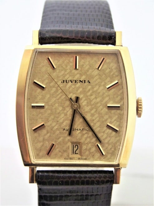 Solid 18k Gold Unisex Juvenia Macho 25j Automatic Watch Ref 11681 ...