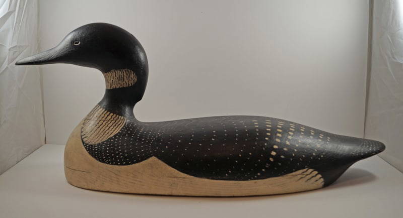 Life-size Loon Bird Wood Carving By Frank Finney Auction