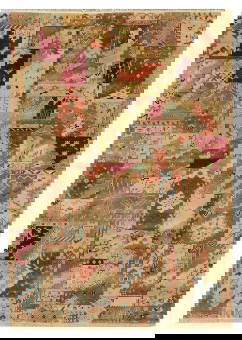 9' X 12' Agra Patchwork Design Rug #b-78713 Auction