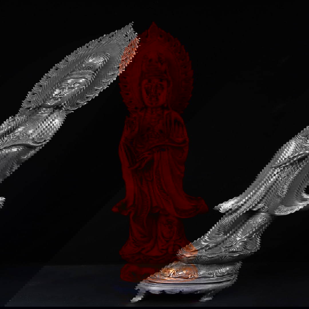 Chinese Shoushan Stone Ruyi Kwan-yin Statue Auction