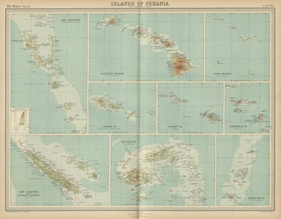 Pacific Islands. Hawaii Samoa Society Islands Fiji New Caledonia 1924 ...
