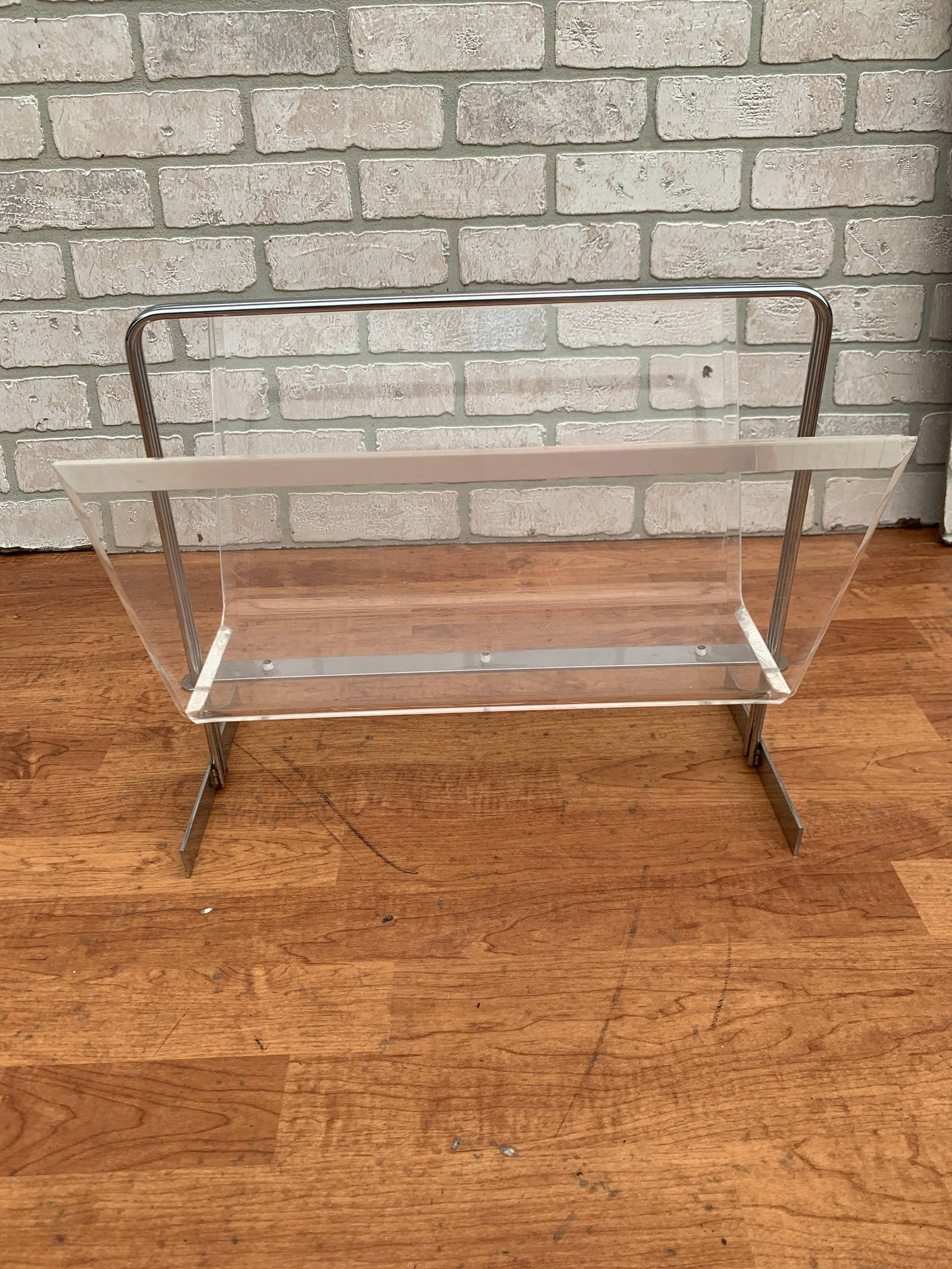 Buy Mid Century Modern Lucite And Chrome Magazine Floor Rack | Jasper52 ...