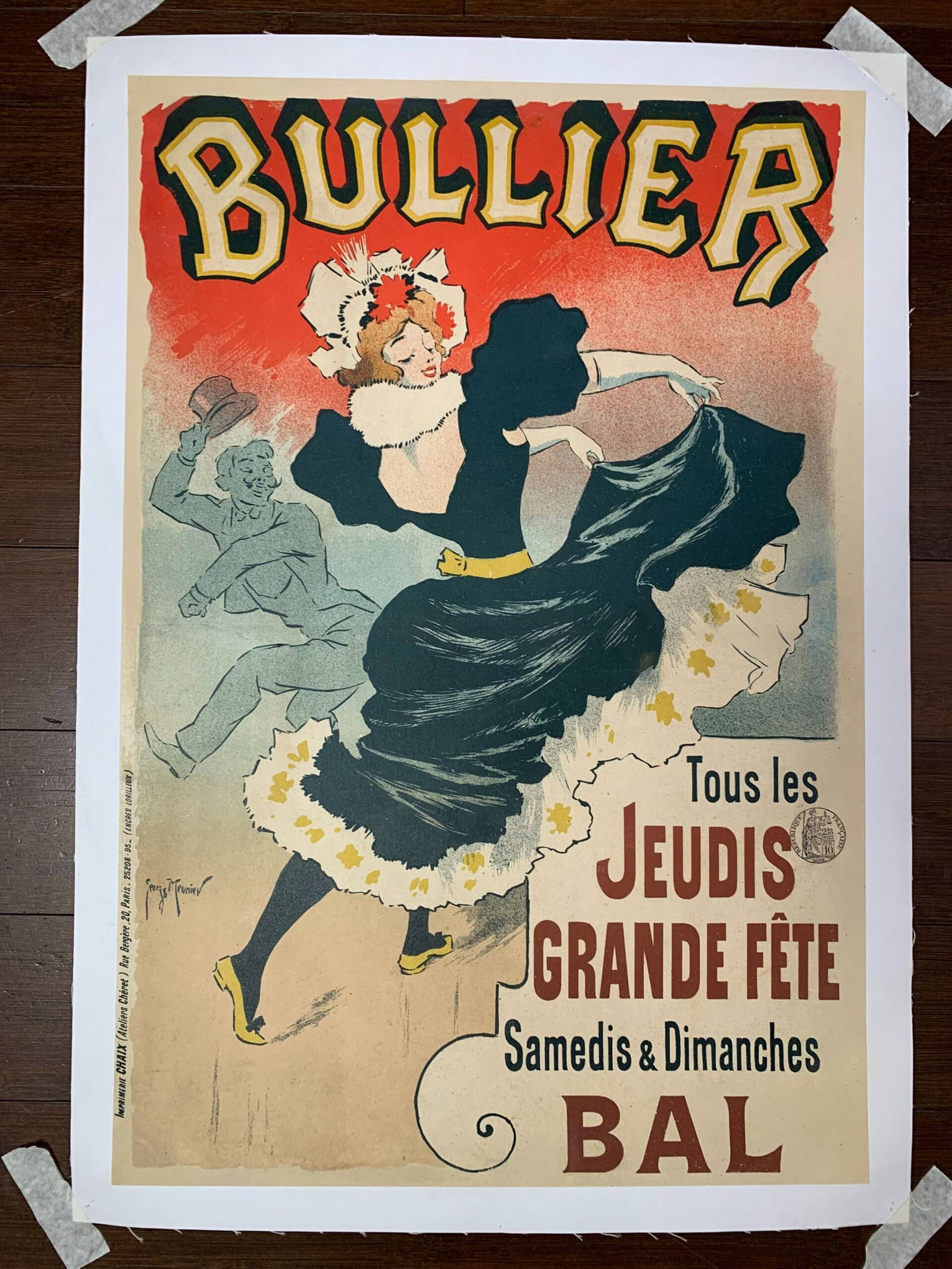 Buy Bullier - Art By Georges Meunier (1895) 15.5x22.75 French ...