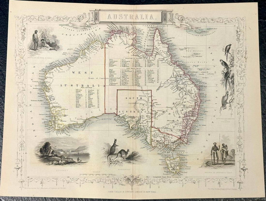 Map Of Australia By John Tallis, 1851 Auction