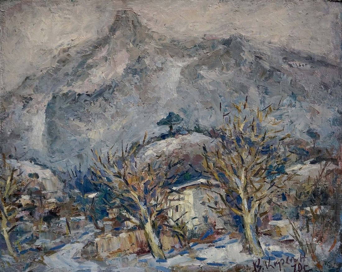 Oil Painting Village By The Mountain Karelin Vyacheslav Auction