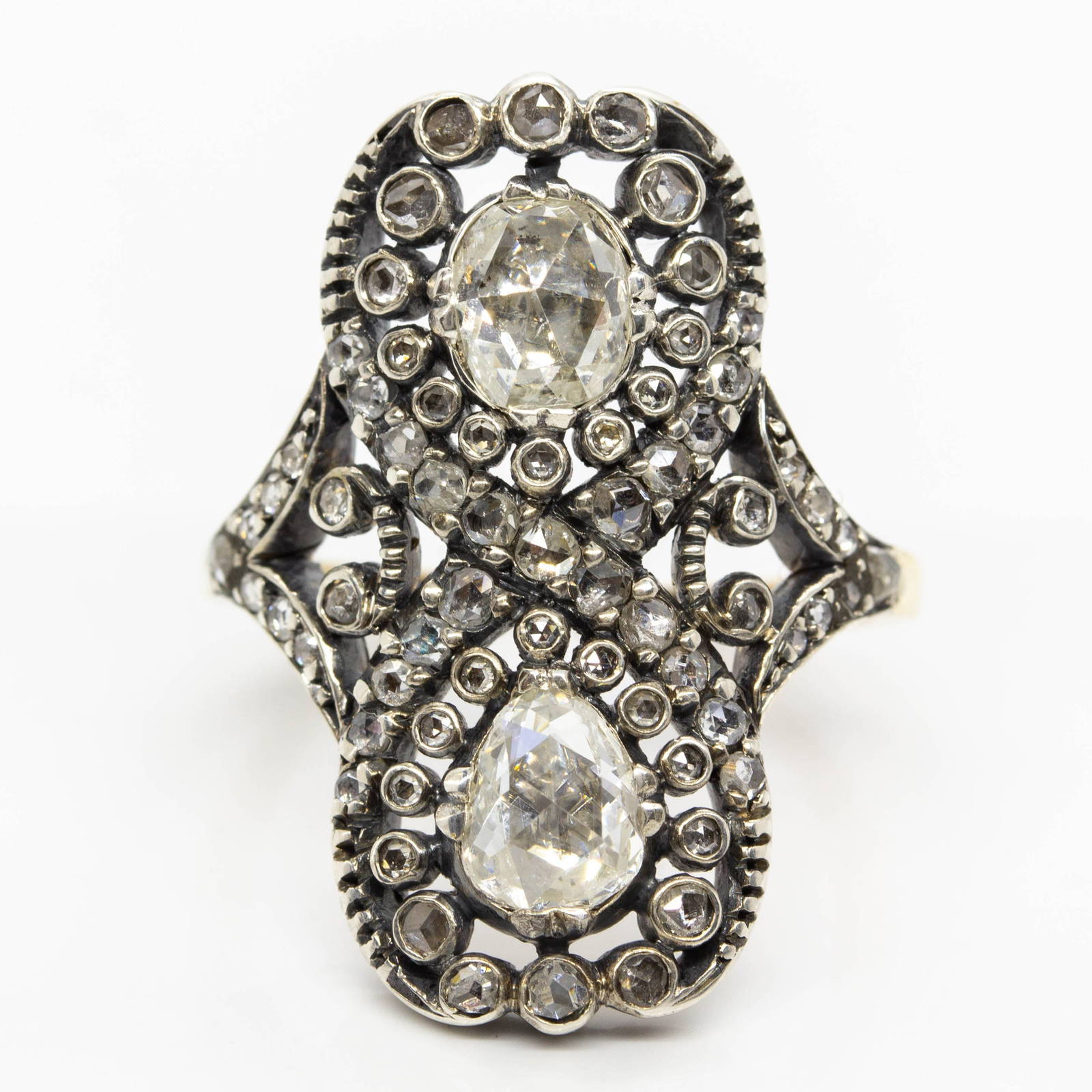 Buy Georgian 18k Gold And Silver Diamond Ring | Jasper52 In Ny