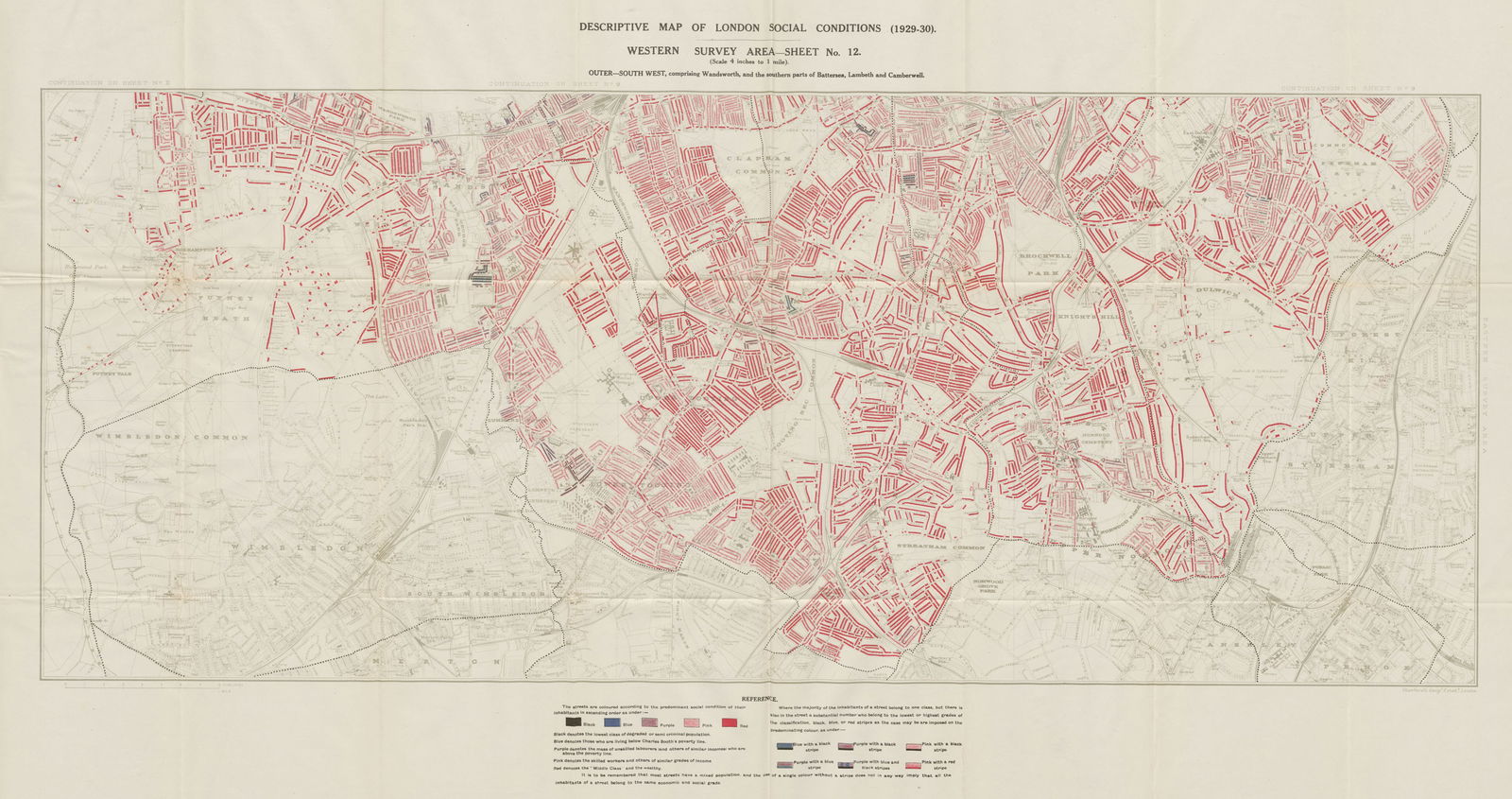 Booth /lse Poverty Map Wandsworth Battersea Lambeth Clapham Dulwich ...
