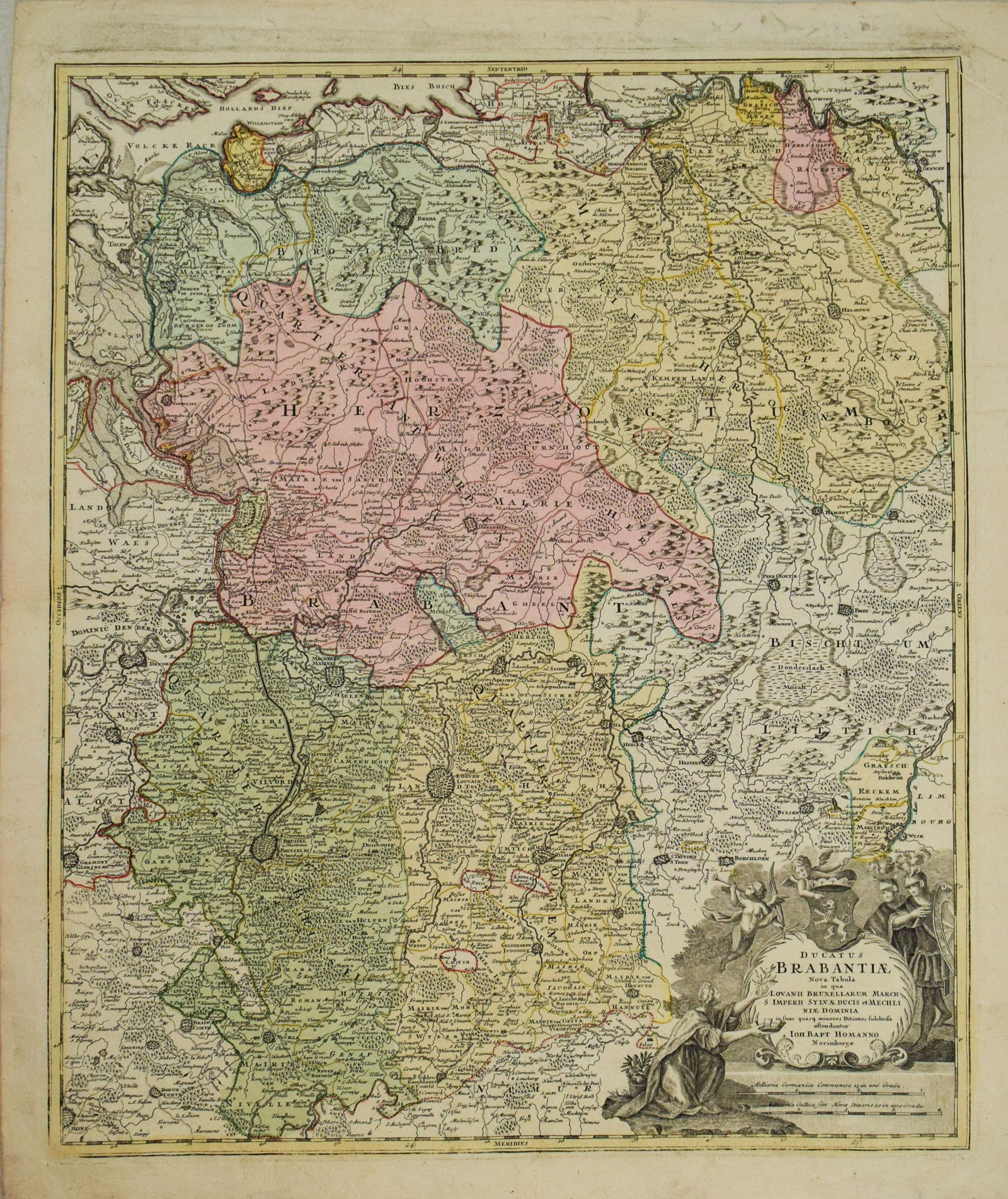 1720 Homann Map Of Parts Of Begium And Netherlands -- Ducatus ...