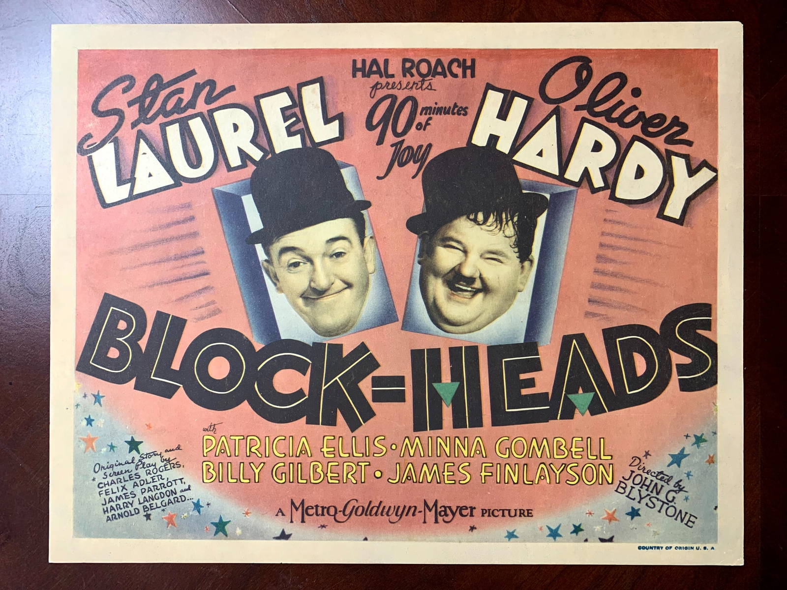Blockheads - Laurel & Hardy (1938) Us Title Card Movie Poster Auction