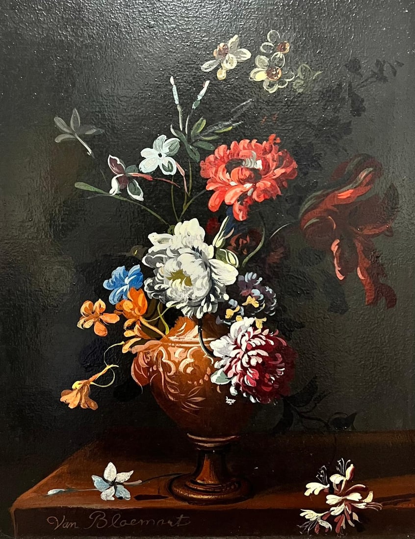 Fine Classical Dutch Old Master Style Still Life Flowers In Vase Oil ...