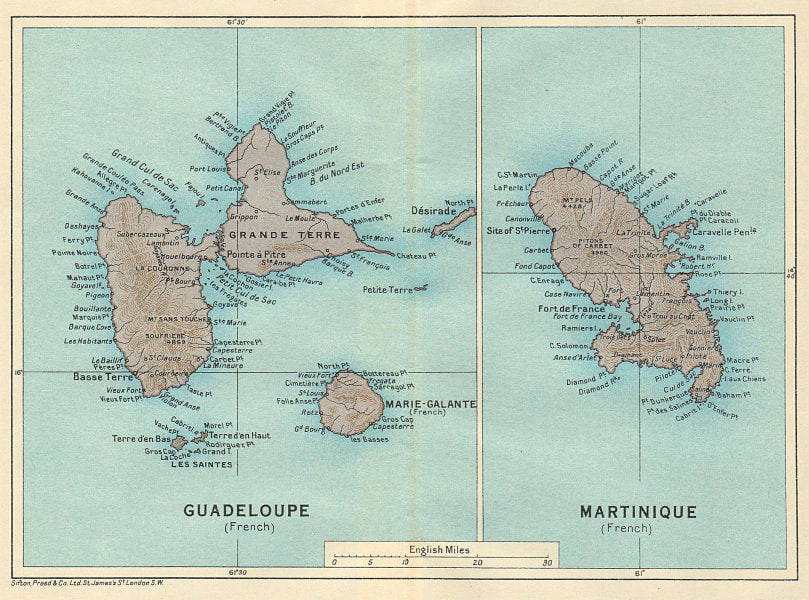 Antilles Françaises. Martinique Guadeloupe. French West Indies Vintage ...