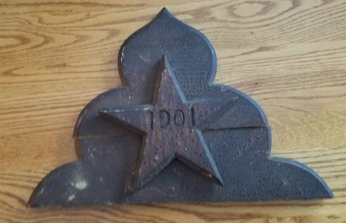 Folk Art Carving 1901 Star Crusty Original Surface Auction