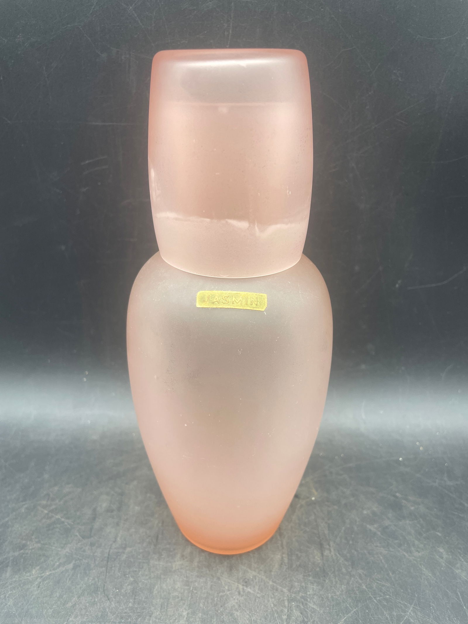 Jasmin Pink Satin Glass Tumble Up Water Nightstand Drink Set Auction