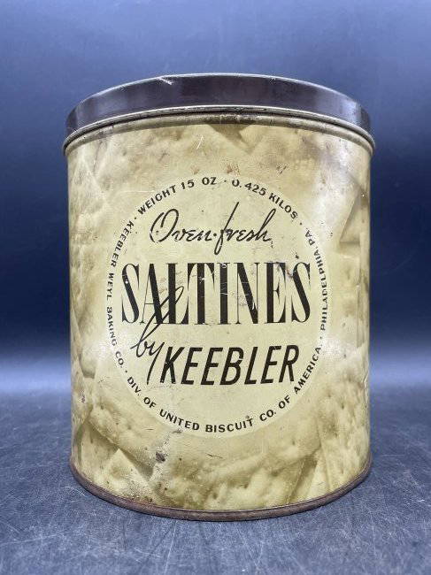 1940-50's Keebler Saltine Crackers Tin Can Auction