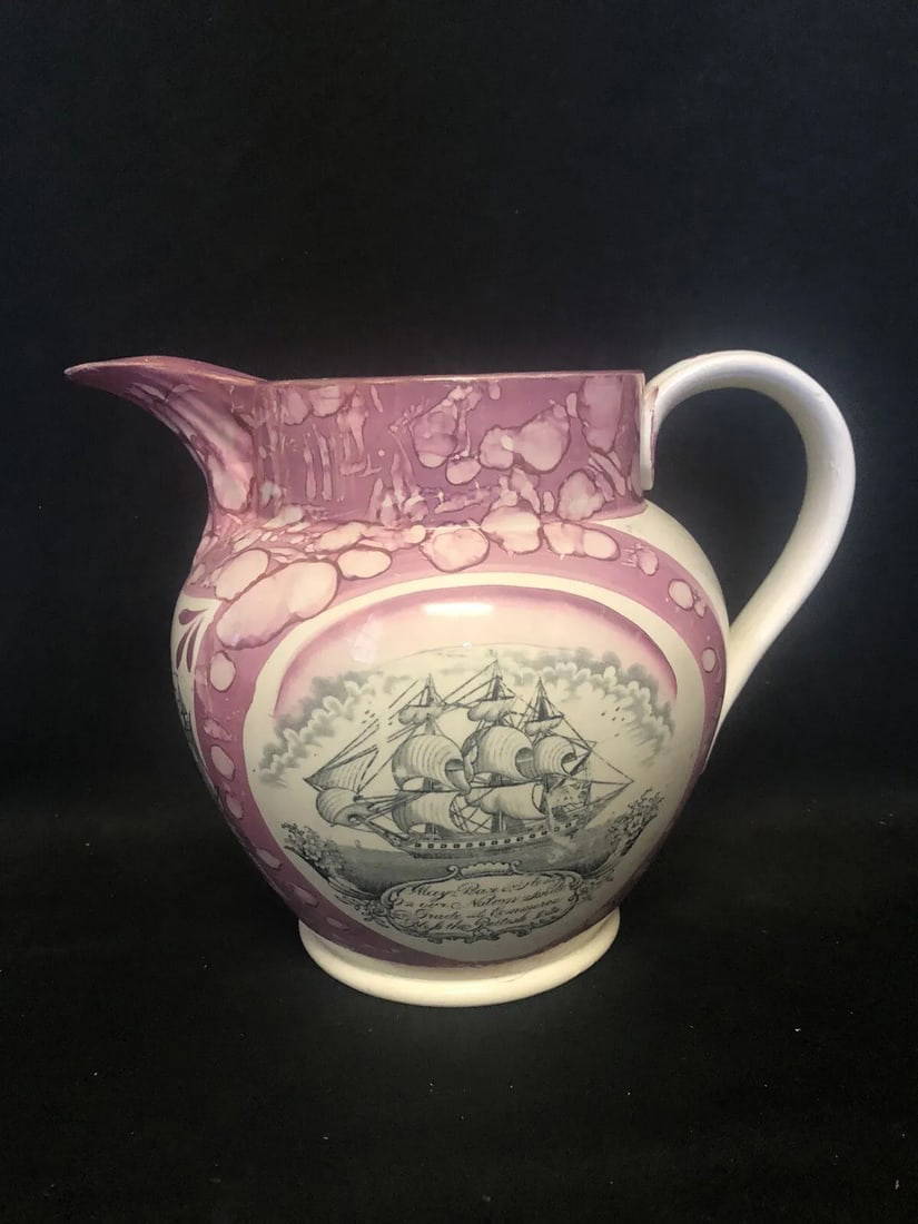 Sunderland Pink Lustre Staffordshire Pitcher Auction